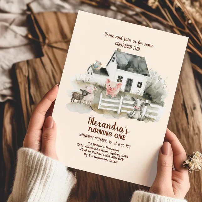 Farm Animals Barnyard Bash Ranch Birthday Party Invitation | Zazzle