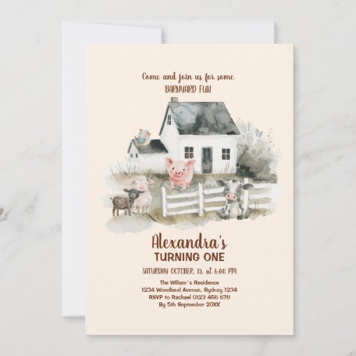 Farm Animals Barnyard Bash Ranch Birthday Party Invitation | Zazzle