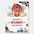 Farm Animals Barnyard FARM BIRTHDAY Welcome Sign | Zazzle
