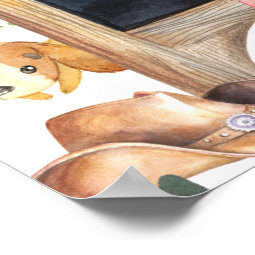 Farm Animals Barnyard Greenery Birthday Welcome Poster | Zazzle