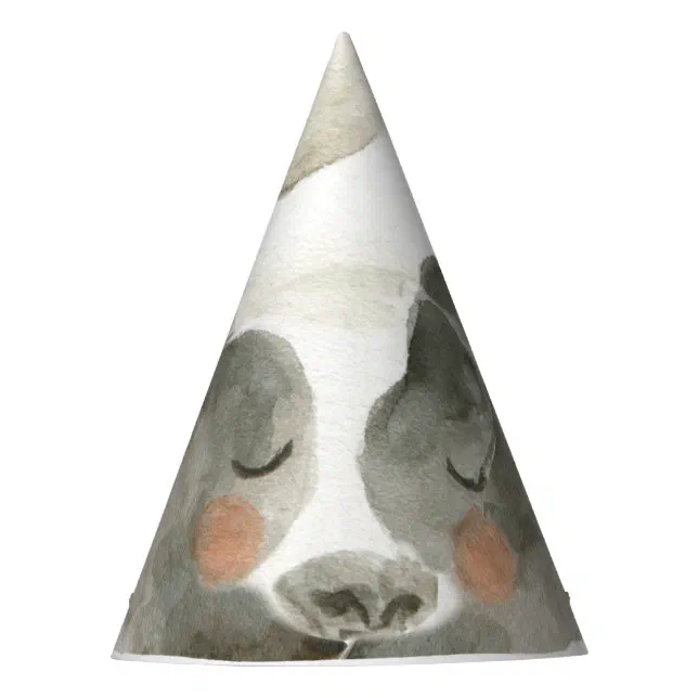 Farm Animals Birthday Barnyard Party Hat Cow | Zazzle