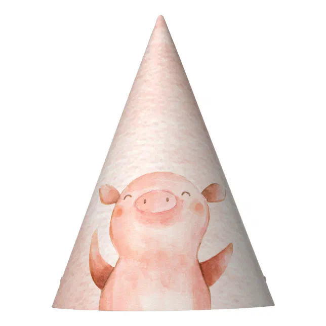 Farm Animals Birthday Barnyard Party Hat Pig | Zazzle