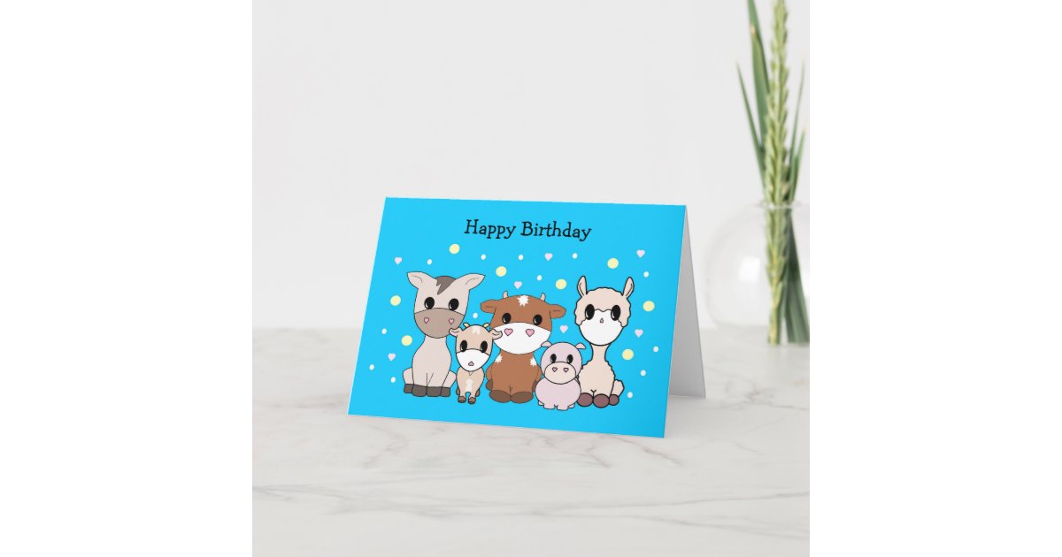 Farm Animals Birthday Card for Kids | Zazzle
