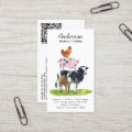 Farm Animals Cow Pig Chicken Custom QR Code Farmer Business Card | Zazzle