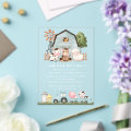 Farm Animals, Cute Animals, Barn, First Birthday Acrylic Invitations ...