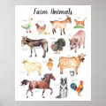Farm Animals | Education Learning Classroom Poster | Zazzle