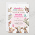 Farm Animals Girl Calling Party Animals Birthday Invitation | Zazzle