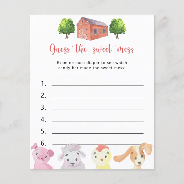 Farm animals - Guess the sweet mess game | Zazzle