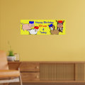 Farm Animals Happy Birthday Personalized Banner Poster | Zazzle