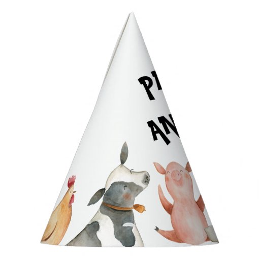 Farm Animals Party Hats | Zazzle