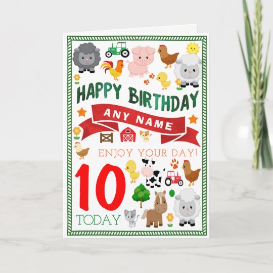 Farm Animals Personalised Birthday Card | Zazzle.com