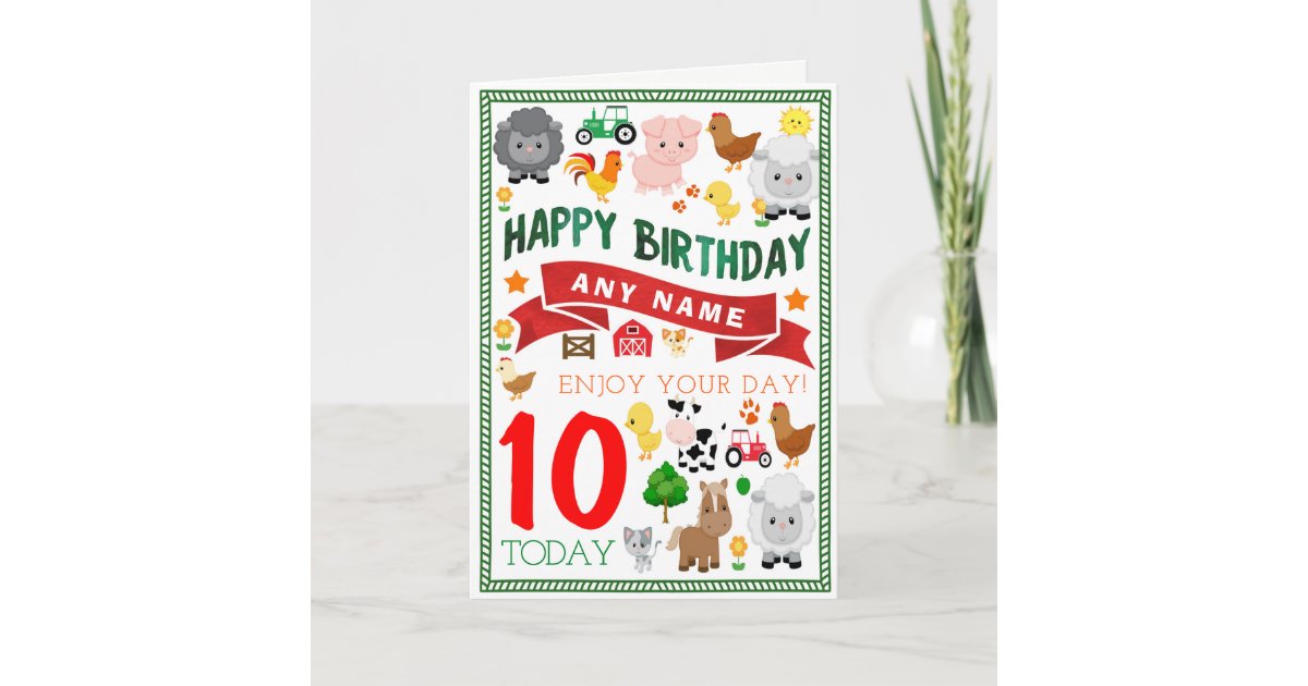 Farm Animals Personalised Birthday Card | Zazzle