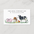 Farm Animals Veterinarian Cow Pig Chicken QR Code Business Card | Zazzle