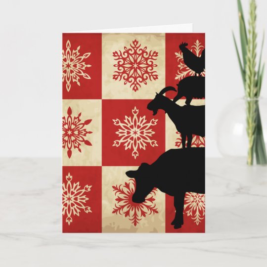 Farm Animals Vintage Style Country Christmas Holiday Card | Zazzle.com