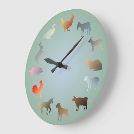 Farm Animals Wall Clock | Zazzle