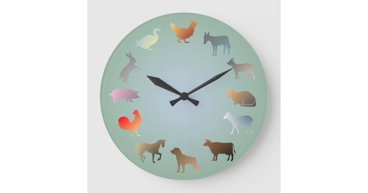 Farm Animals Wall Clock | Zazzle