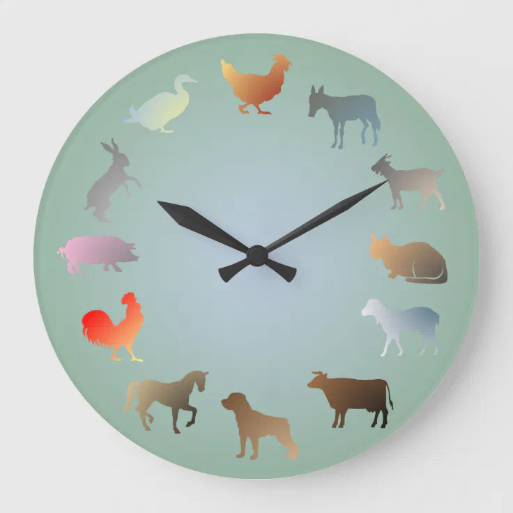 Farm Animals Wall Clock | Zazzle