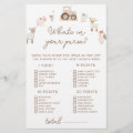 Farm Animals Whats in Your Purse Baby Shower Game | Zazzle