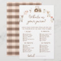 Farm Animals Whats in Your Purse Baby Shower Game | Zazzle