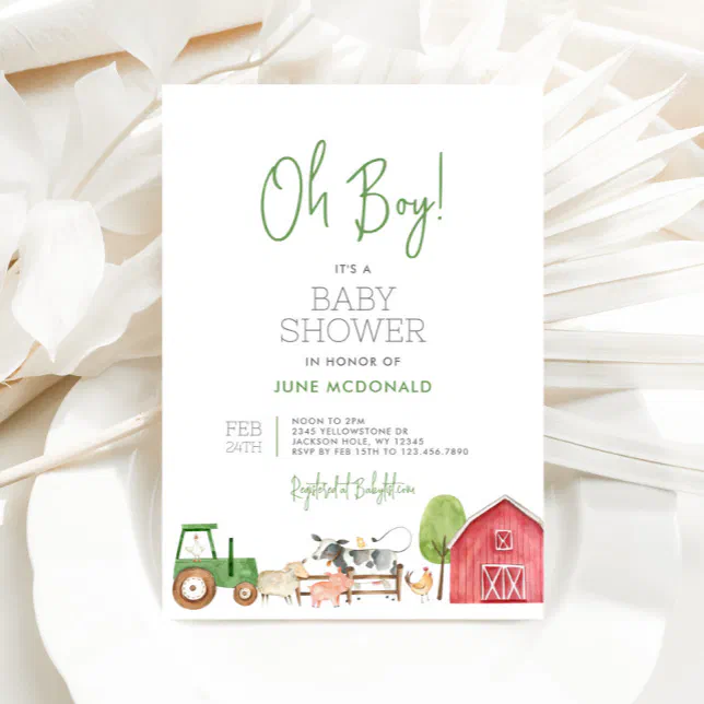Farm Baby Shower Invitation | Zazzle