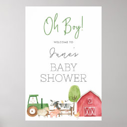 Farm Baby Shower Welcome Sign Poster | Zazzle