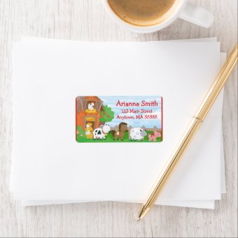 Farm Barn Animals Birthday Party Address Labels | Zazzle