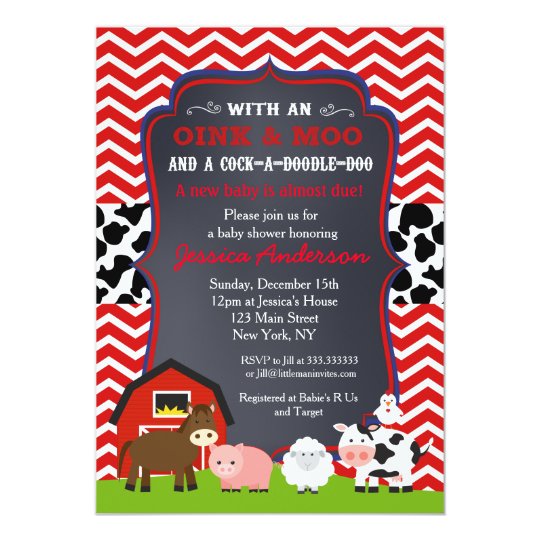Farm Barnyard Baby Shower Invitations | Zazzle.com