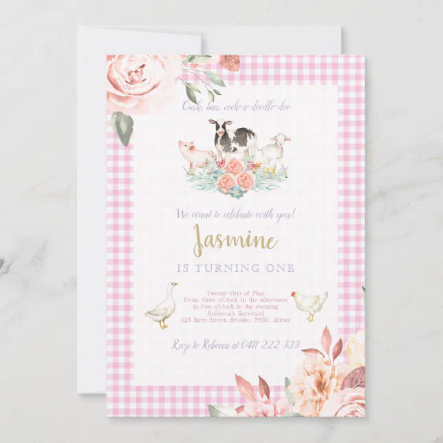 Farm Baryard Birthday Girl Invitation | Zazzle