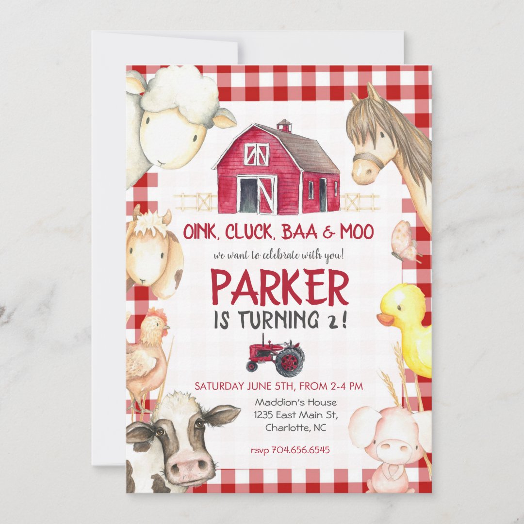 Farm Birthday Invitation | Zazzle