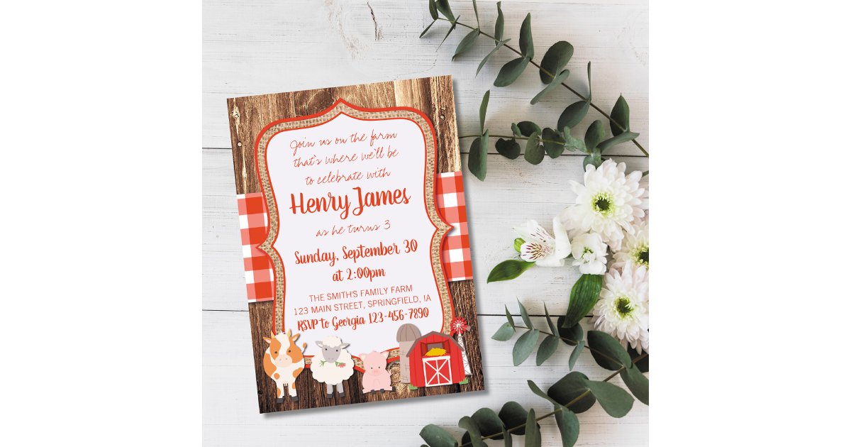 Farm Birthday Invitation | Zazzle