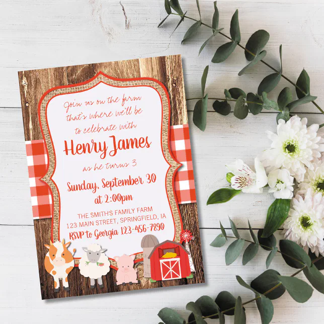 Farm Birthday Invitation | Zazzle