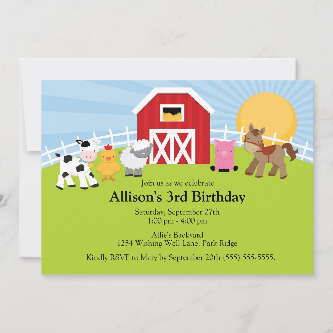 Farm Birthday Invitation | Zazzle