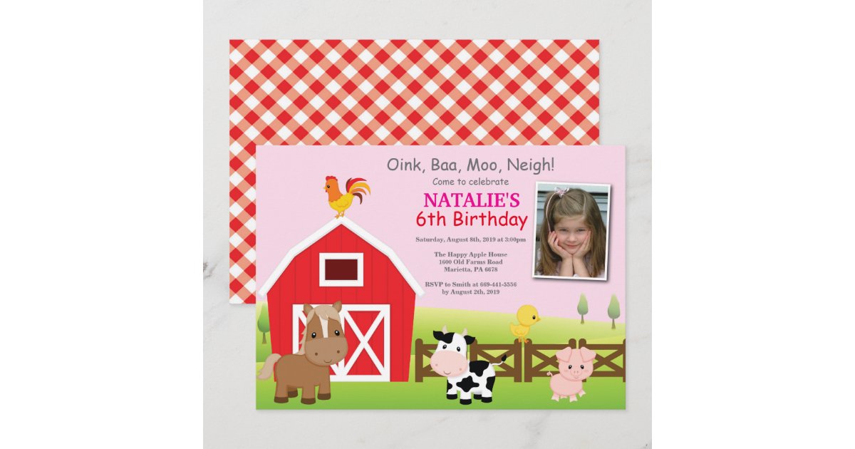 Farm Birthday Invitation Country Barnyard Party | Zazzle