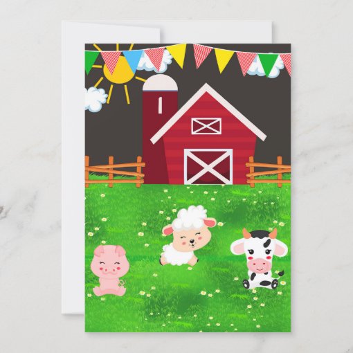 Farm birthday invitation Farm animals party invite | Zazzle