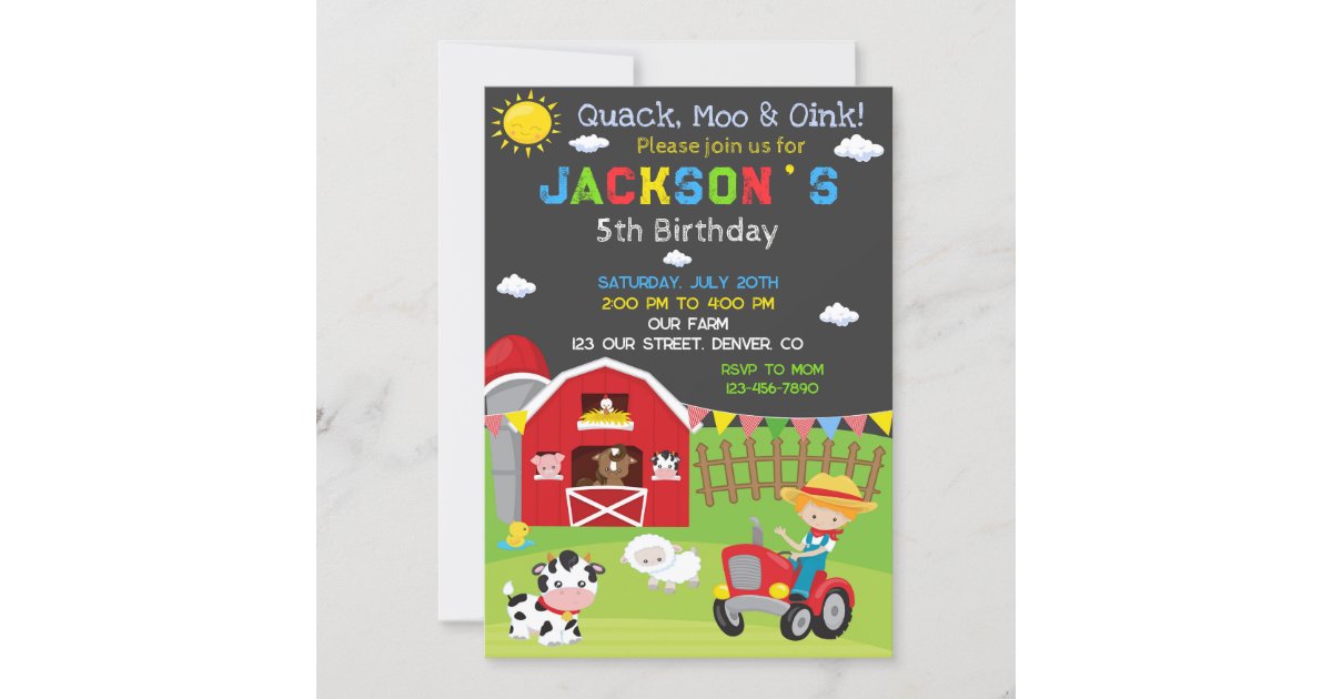 Farm birthday invitation Ranch cowboy party invite | Zazzle