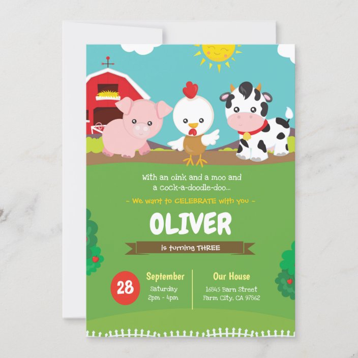 Farm Birthday Invitation Ranch Party | Zazzle.com