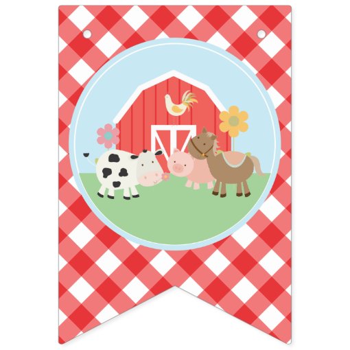 Farm birthday party bunting banner | Zazzle