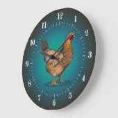 Farm Brown Hen Chicken Large Clock | Zazzle