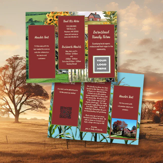 Farm Business Logo Folded Brochure Flyer | Zazzle