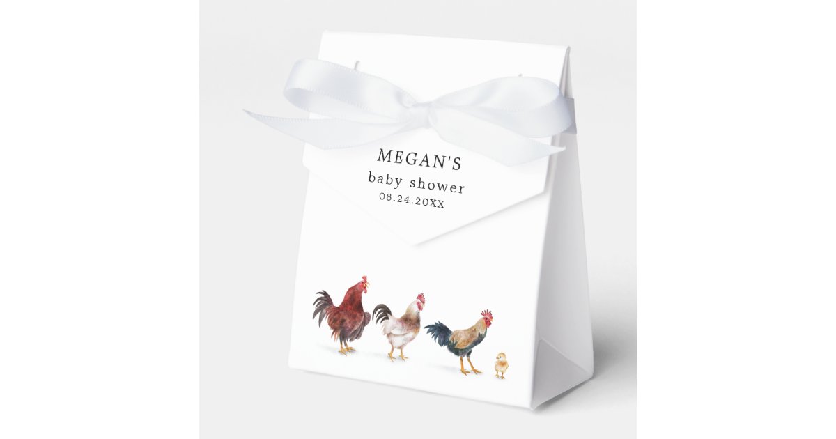 Farm Chicken Baby Shower Favor Boxes | Zazzle