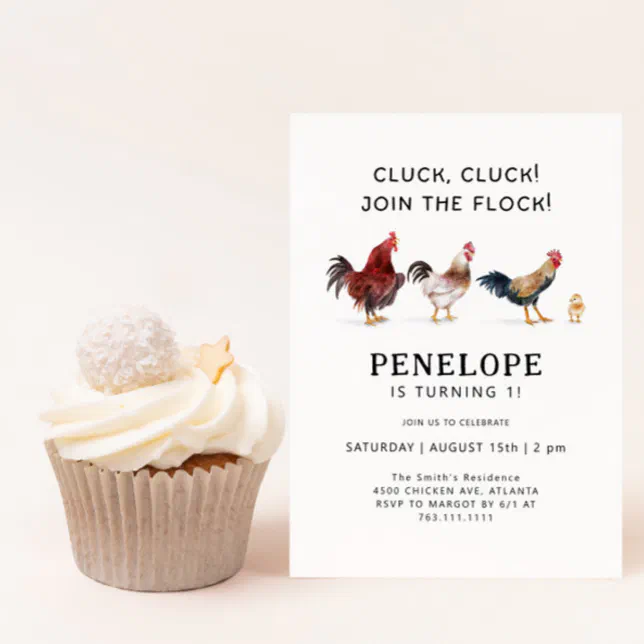Farm Chicken Birthday Invitation | Zazzle