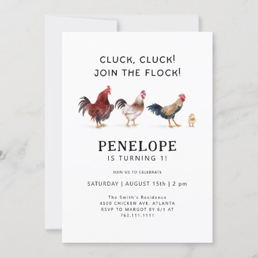 Farm Chicken Birthday Invitation | Zazzle