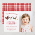 Farm Chicken This Chick Birthday Party Photo Invitation | Zazzle