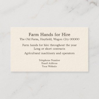 Farm Contractor business card | Zazzle