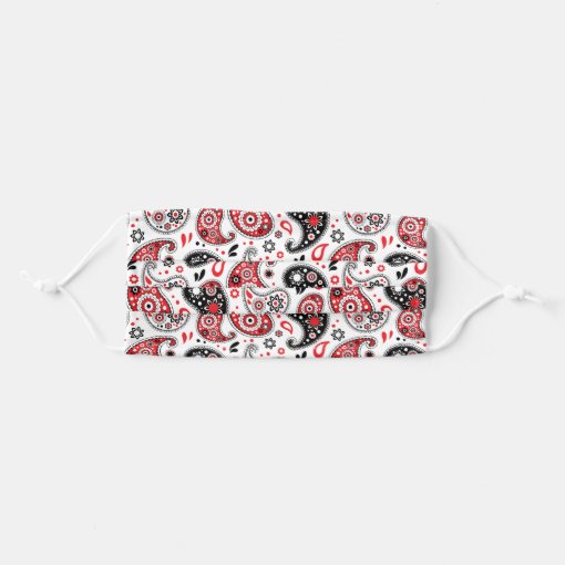 Farm Country Red and Black Paisley Face Mask | Zazzle