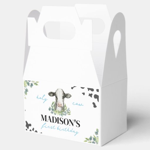 Farm Cow Birthday Party Favor Box | Zazzle
