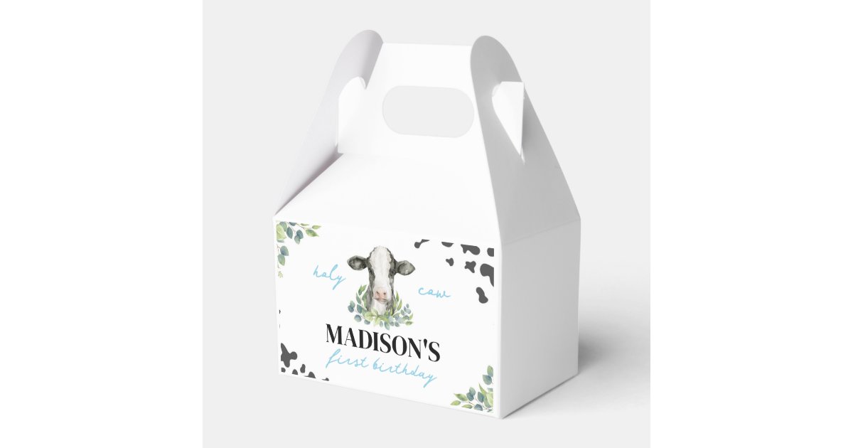 Farm Cow Birthday Party Favor Box | Zazzle