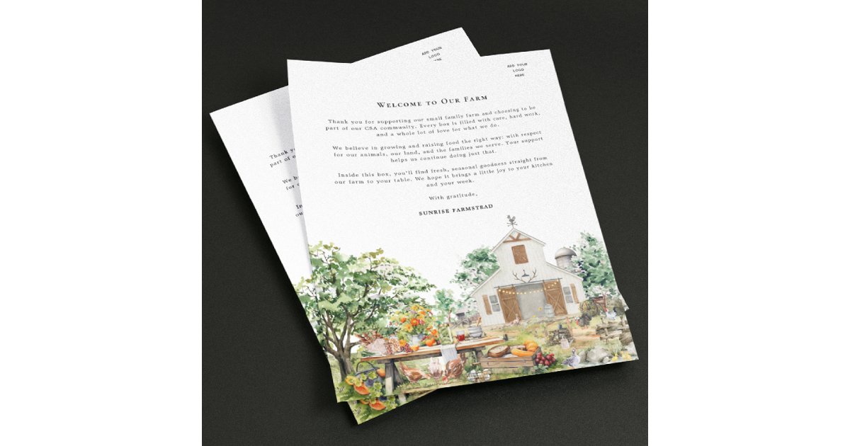 Farm CSA Welcome | Small Homestead Flyer | Zazzle