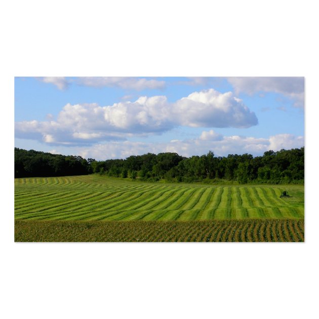 Farm field striped land farmer harvesting photo business card templates