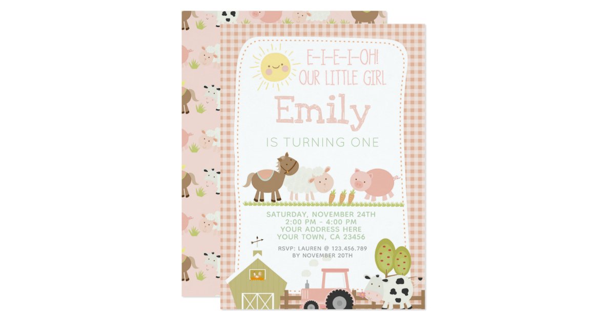 Farm First Birthday Invitation | Zazzle.com